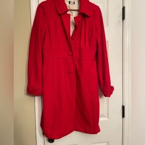 J. Crew | Jackets & Coats | Authentic Jcrew Red Madeline Coat 8 Stadium ...